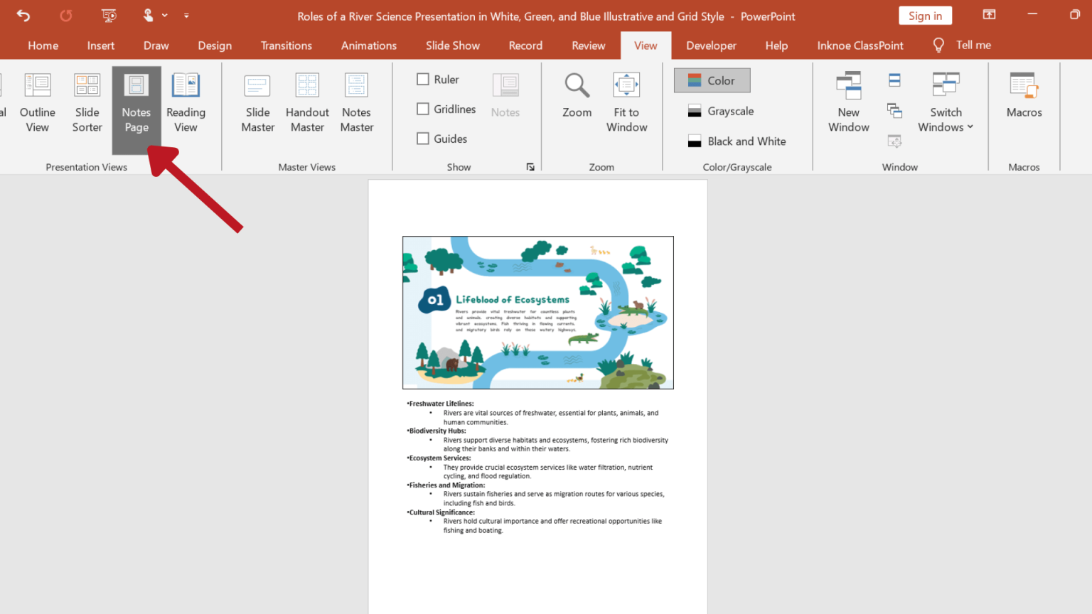 How To Add, Remove, View And Print PowerPoint Speaker Notes | ClassPoint