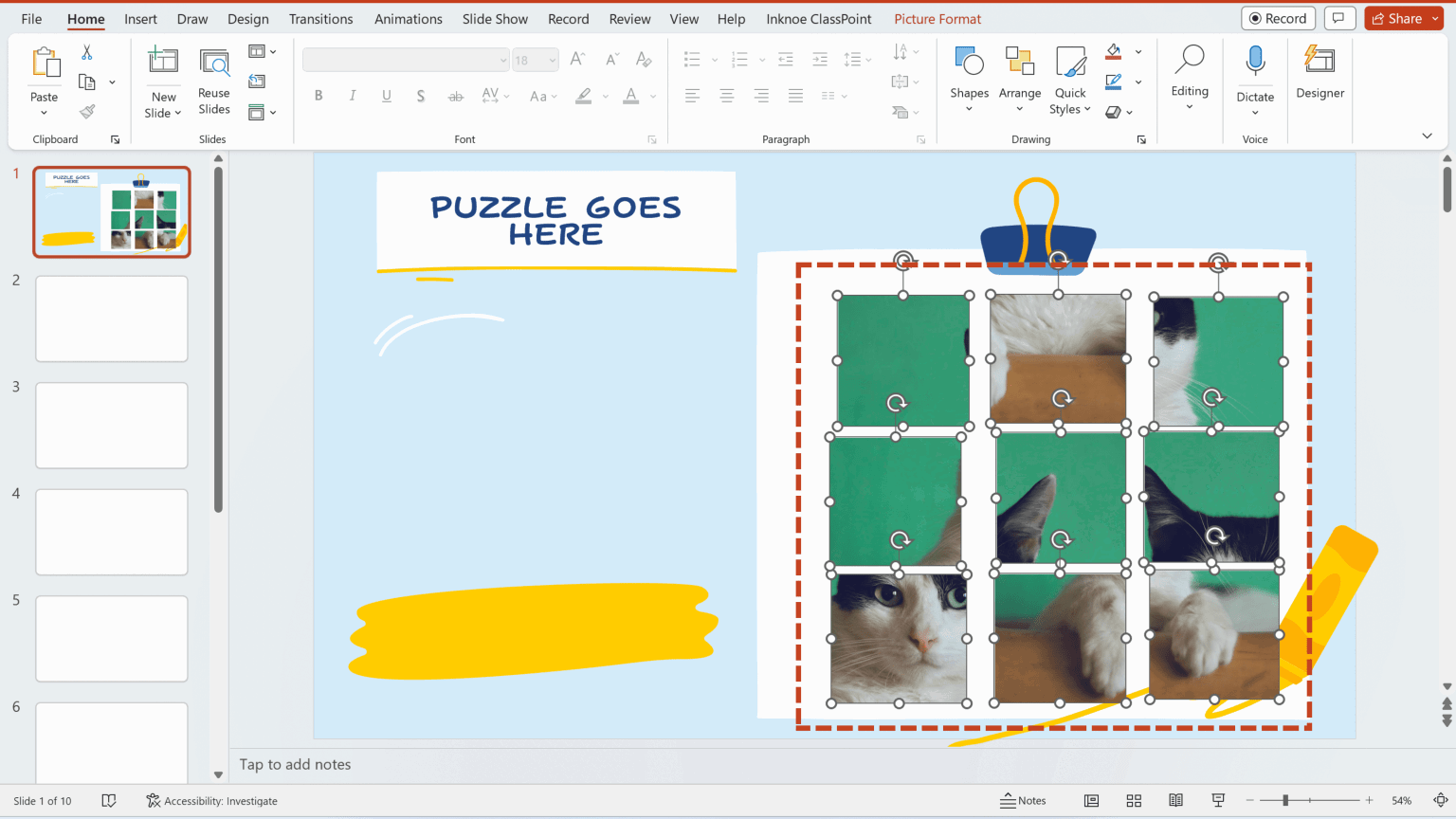 Interactive PowerPoint Puzzle Template And 5-Step Tutorial | ClassPoint