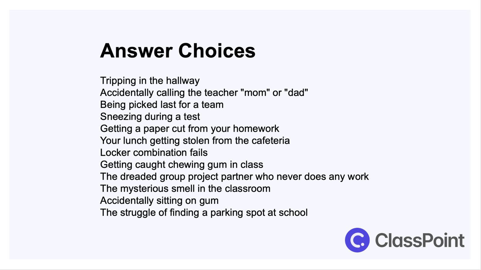 101 Classroom-Friendly Cards Against Humanity Questions | ClassPoint