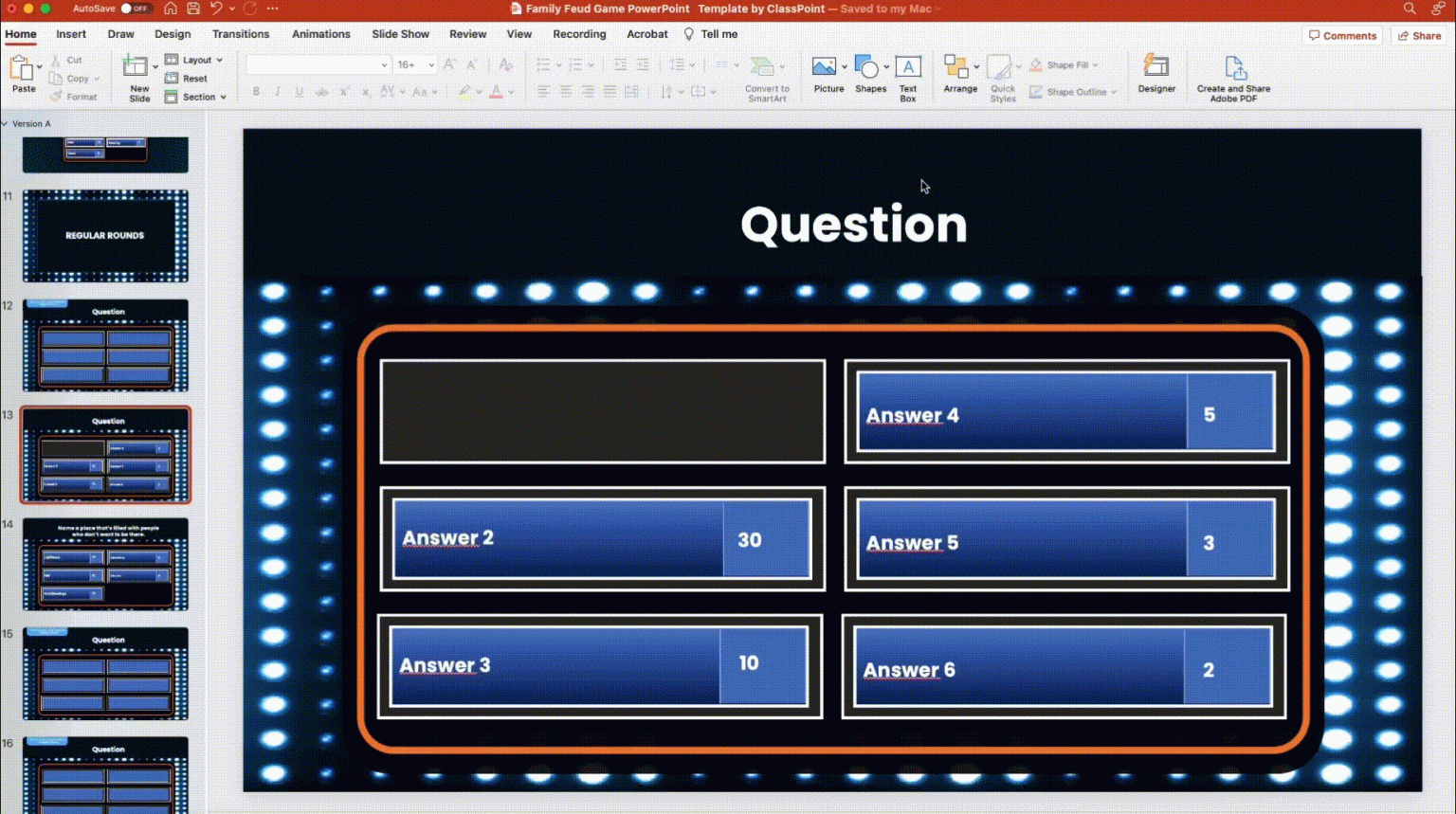 Family Feud PowerPoint Template And Step-by-Step Tutorial | ClassPoint