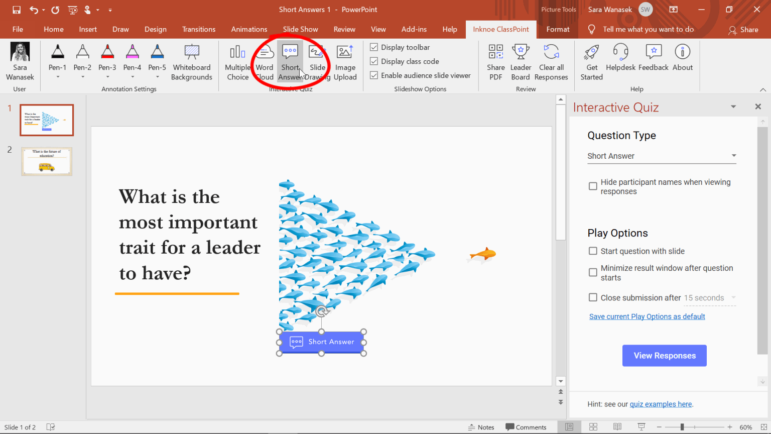 Utilice Preguntas Interactivas De Respuesta Corta Para Transformar Sus Presentaciones De ...