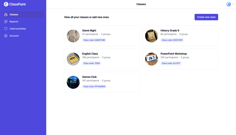 ClassPoint Web App: Manage Interactive Classes Via Web | ClassPoint