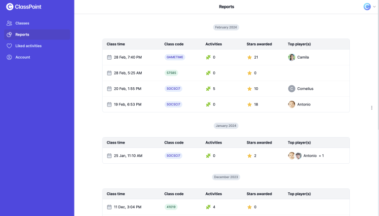 ClassPoint Web App: Manage Interactive Classes Via Web | ClassPoint